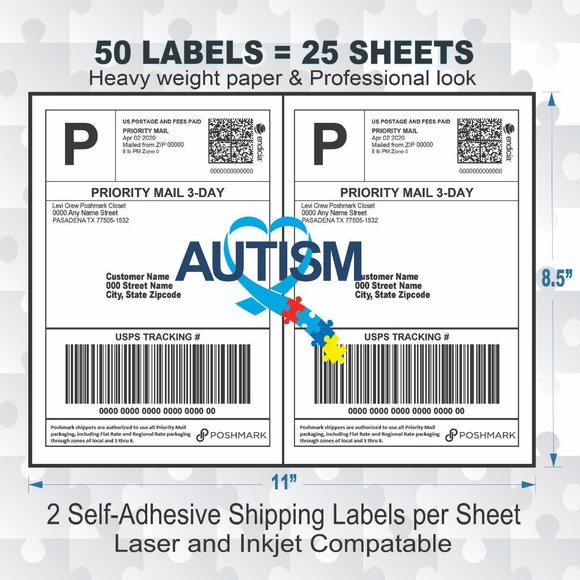 Office | 5 Labels25 Sheets Postage Blank Printable Labels | Poshmark